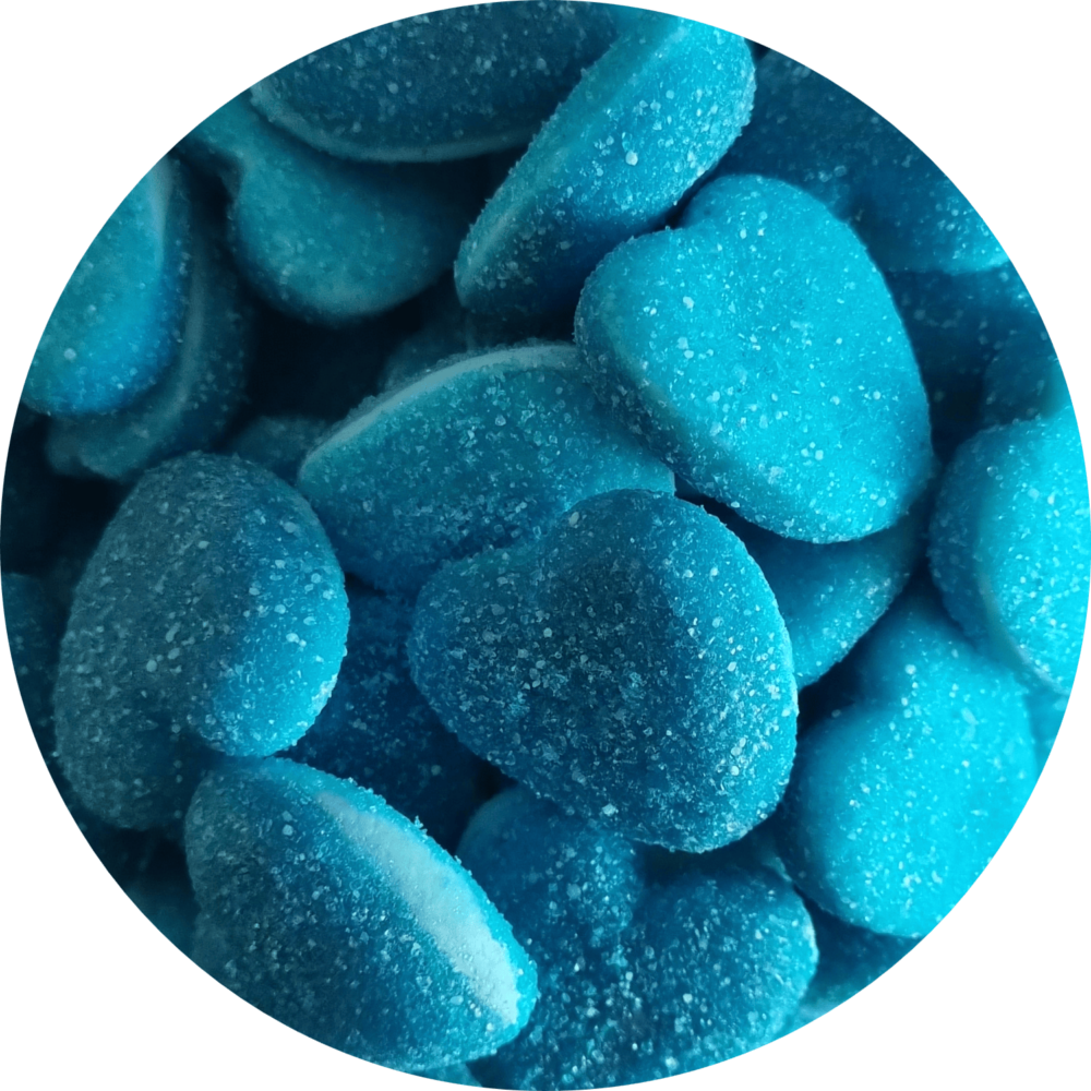 Fizzy Blue Tongue Painter Hearts - DG Sweets 'n' Treats : THE Sweet Shop