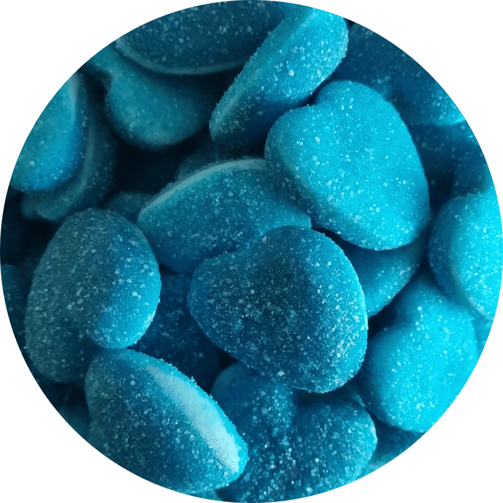 Fizzy Blue Tongue Painter Hearts - DG Sweets 'n' Treats : THE Sweet Shop